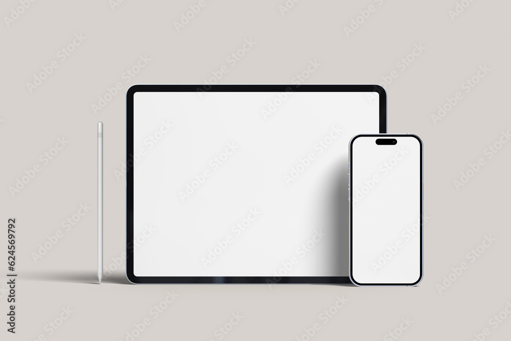 Tablet and smartphone blank mockup Stock Illustration | Adobe Stock