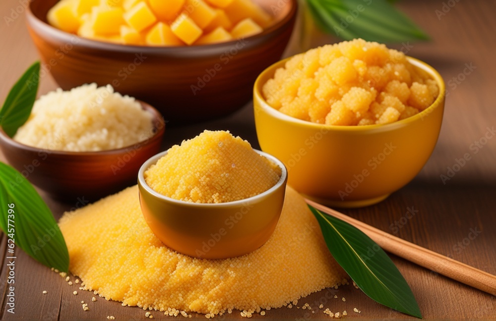 Traditional Brazilian couscous (cuscus/cuscuz). Tropical food. The ...