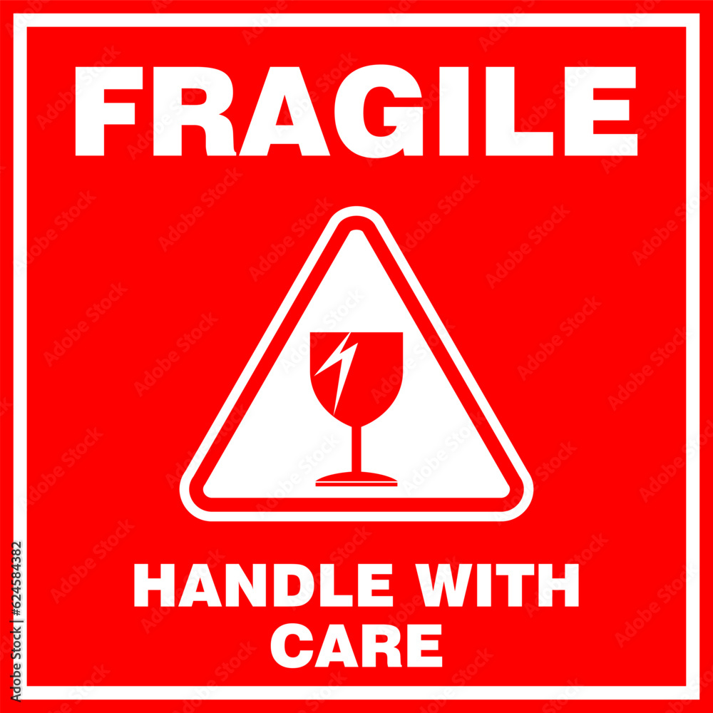Fragile, handle with care, sticker vector Stock Vector | Adobe Stock Fragile, handle with care, sticker vector Stock Vector | Adobe Stock