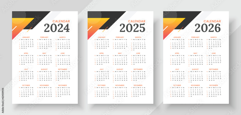 Calendar 2024, calendar 2024 and calendar 2026 week start Sunday ...