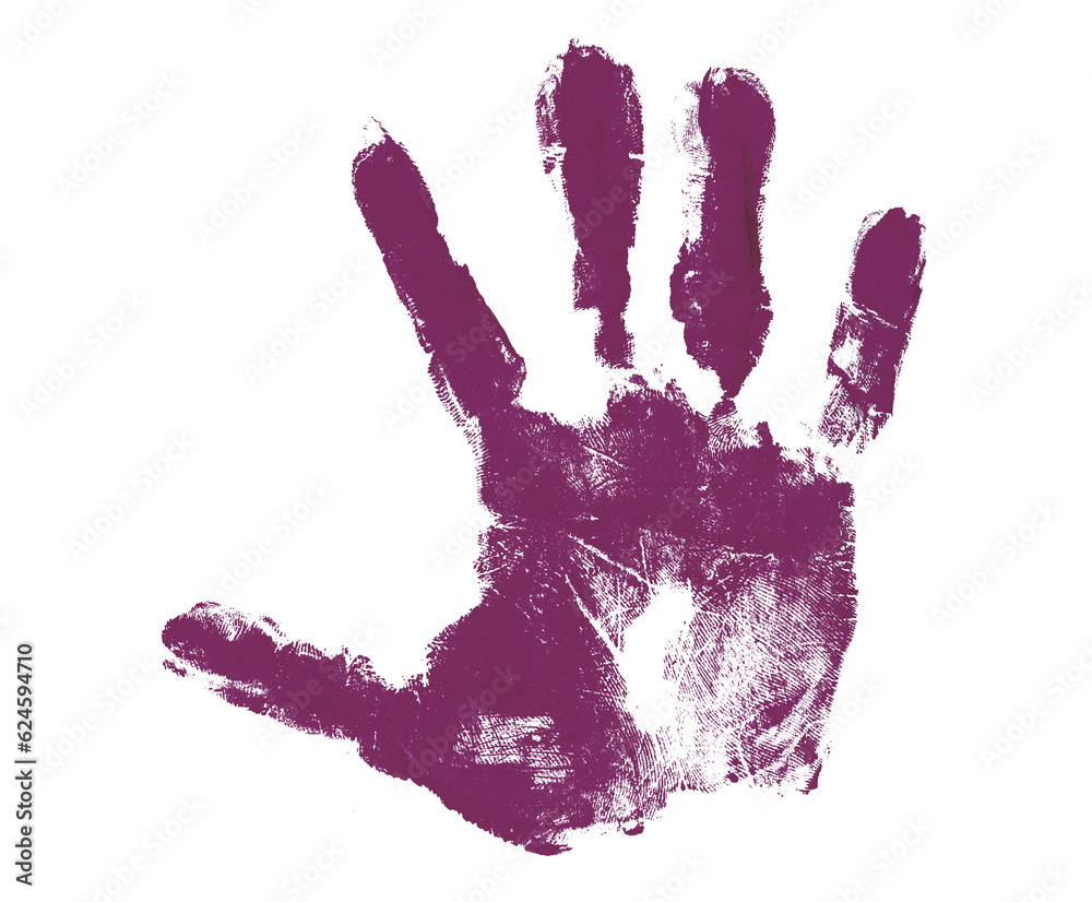 dark purple hand print isolated on transparent background human palm ...