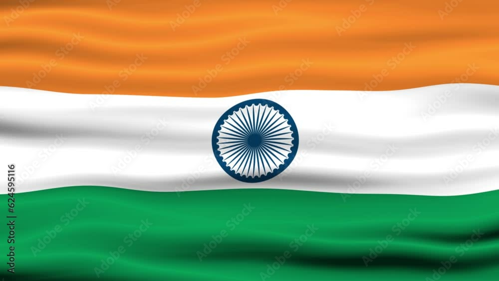 4K animation of india waving flag, fit for video background, graphic ...