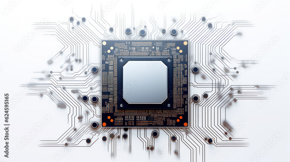 Advanced Technology Concept Visualization: Circuit Board CPU Processor ...