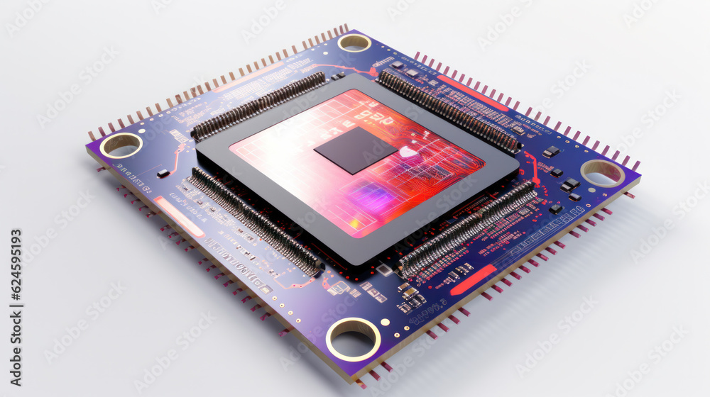 Advanced Technology Concept Visualization: Circuit Board CPU Processor ...
