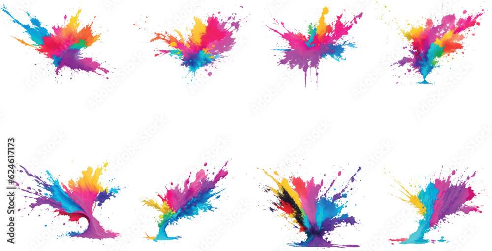 Colorful Ink Splash, Paint Splatter powder festival explosion burst ...