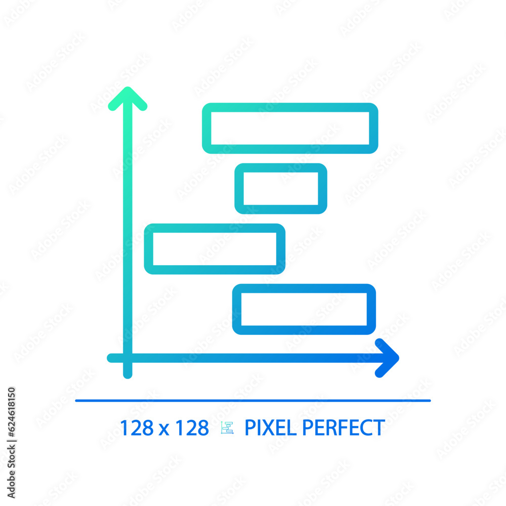 Gantt chart gradient linear vector icon. Project timeline. Task ...