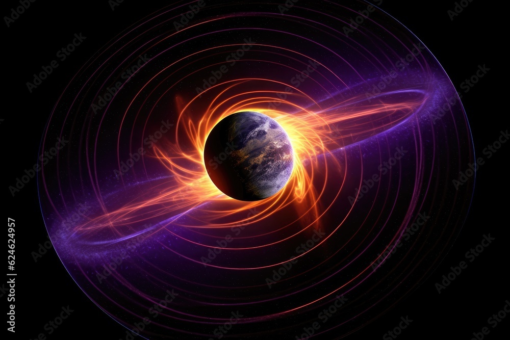 Magnetic lines of force surrounding Earth known as the magnetosphere ...