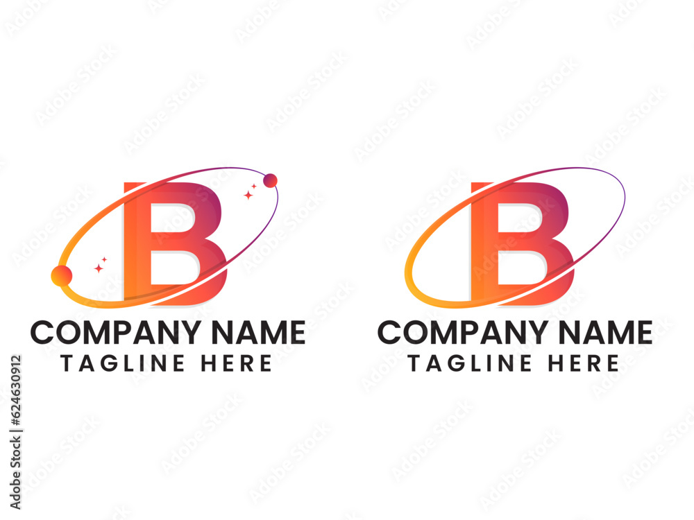 Planet B letter vector logo design. Planet logo. B logo. Digital B logo ...