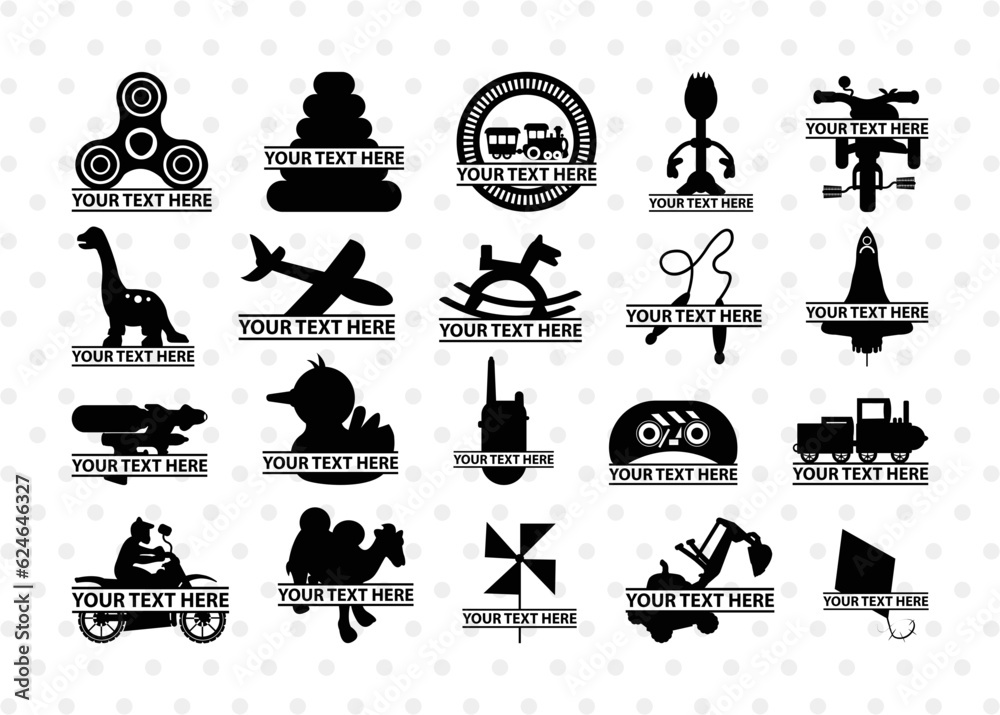 Kids Toys Split Monogram, Baby Toy Svg, Toys Doodle Svg, Baby Play Svg ...