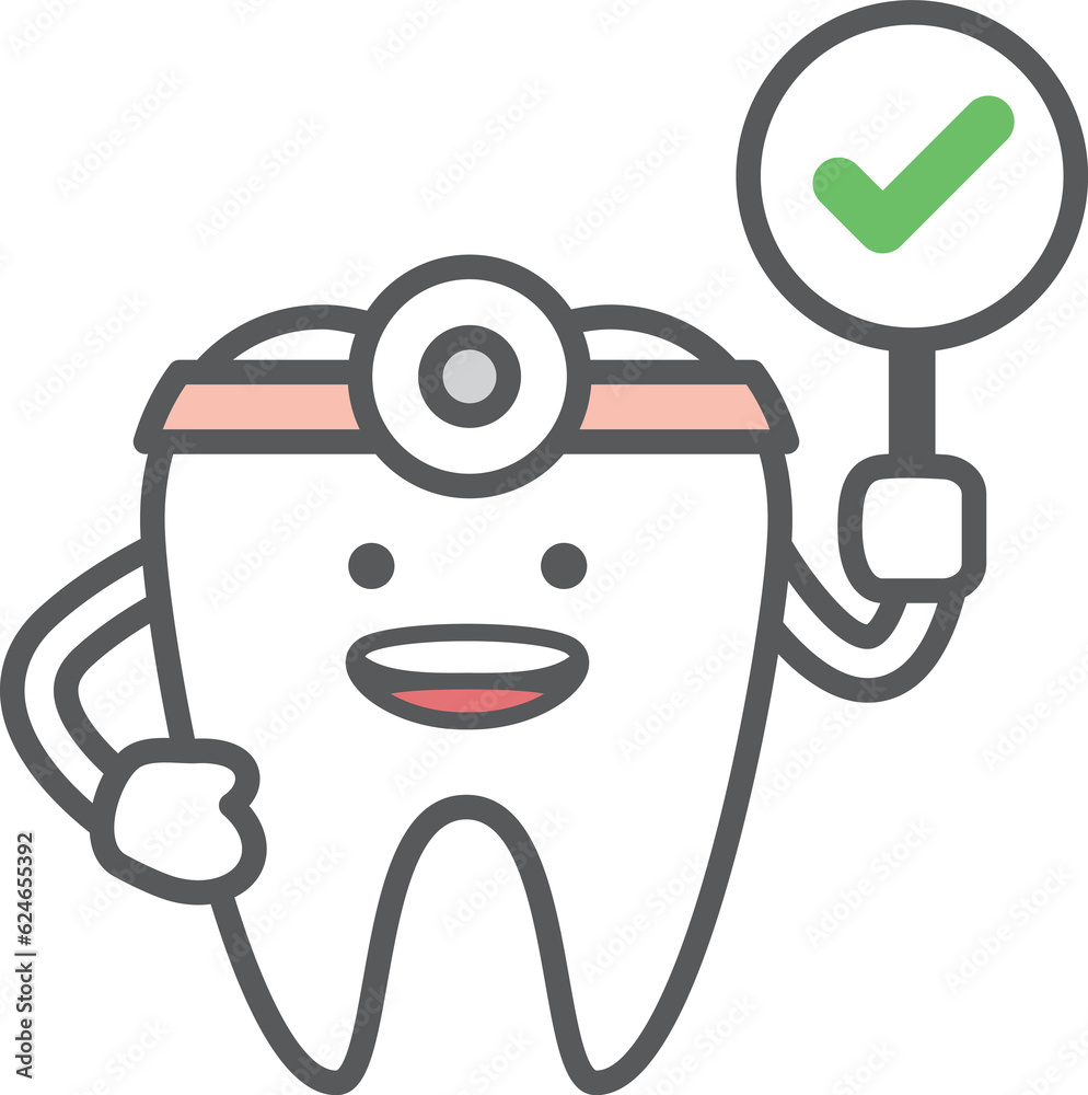 Poster Dental cartoon character 003 (A tooth doctor holding correct ...