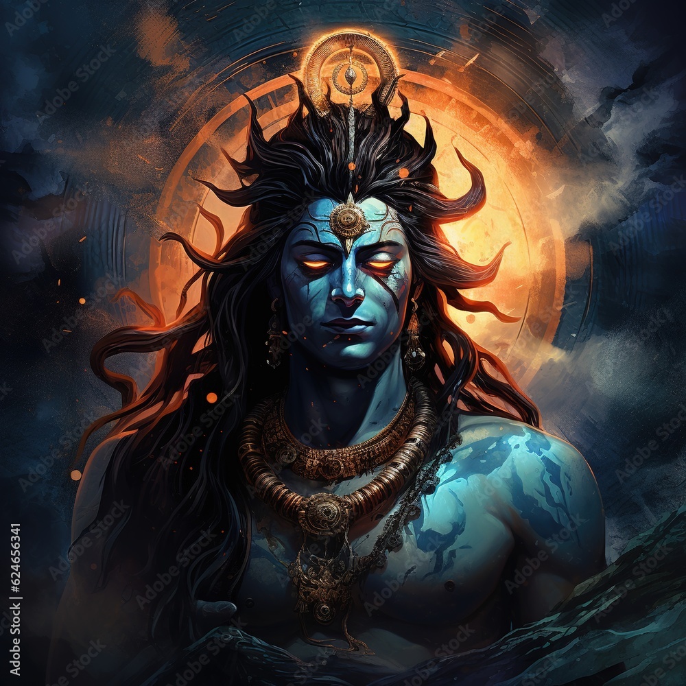 Lord mahadev. God Shiv poster design for wallpaper. Generative Ai ...