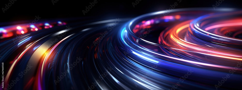 Abstract futuristic background. Neon ultrawide wallpaper. AI Stock ...