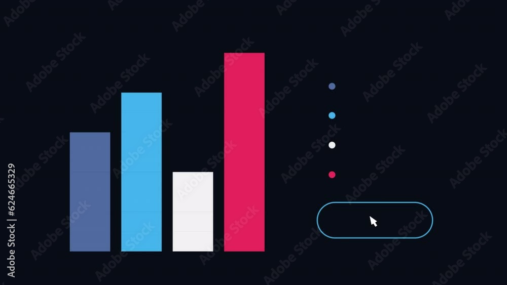 Animated growth chart UI element. Marketing results. Business sales ...