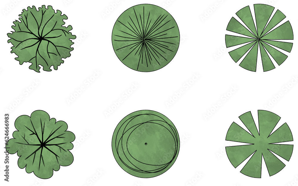 set of trees top view for masterplan Stock Illustration | Adobe Stock