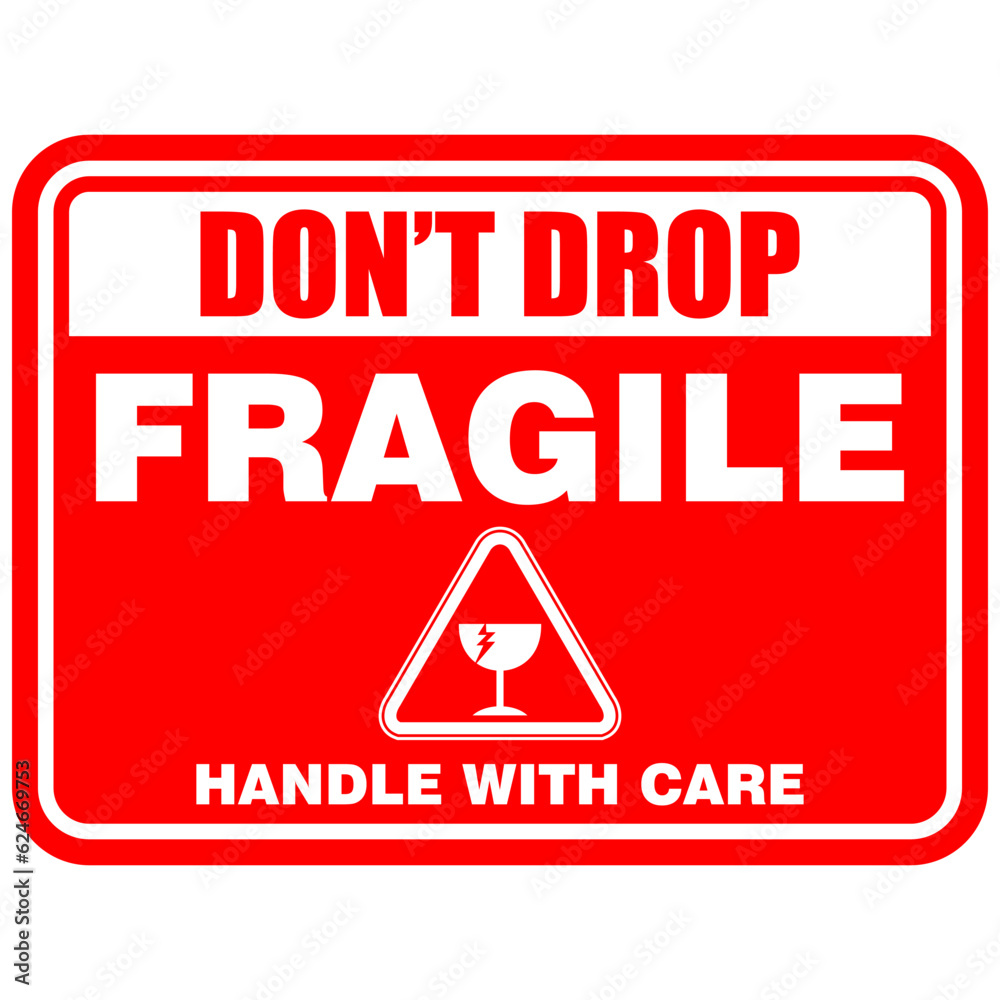 Fragile, Don't Drop, handle with care, sticker label Stock Vector ...