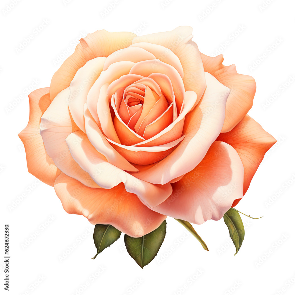 Peach, Pink Rose on transparent background Remove png created with ...
