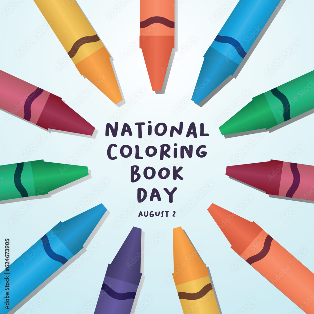 vector graphic of National Coloring Book Day good for National Coloring ...