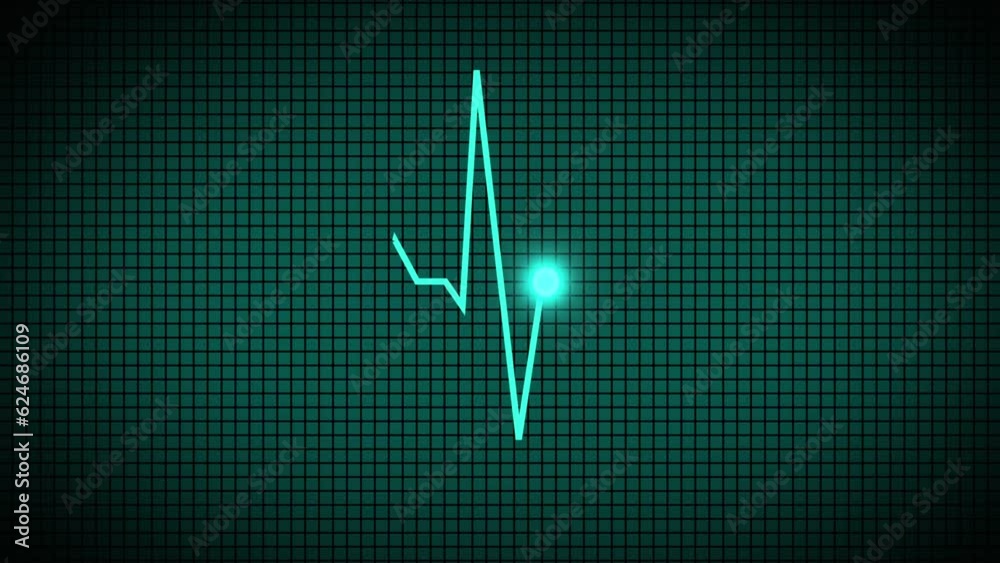 Neon effect heartbeat line seamless looping video. ECG Heartbeat line ...