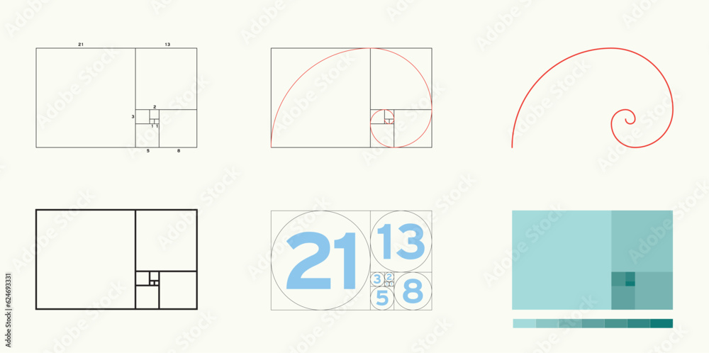 Fibonacci sequence. Golden ratio, Fibonacci spiral, traditional ...