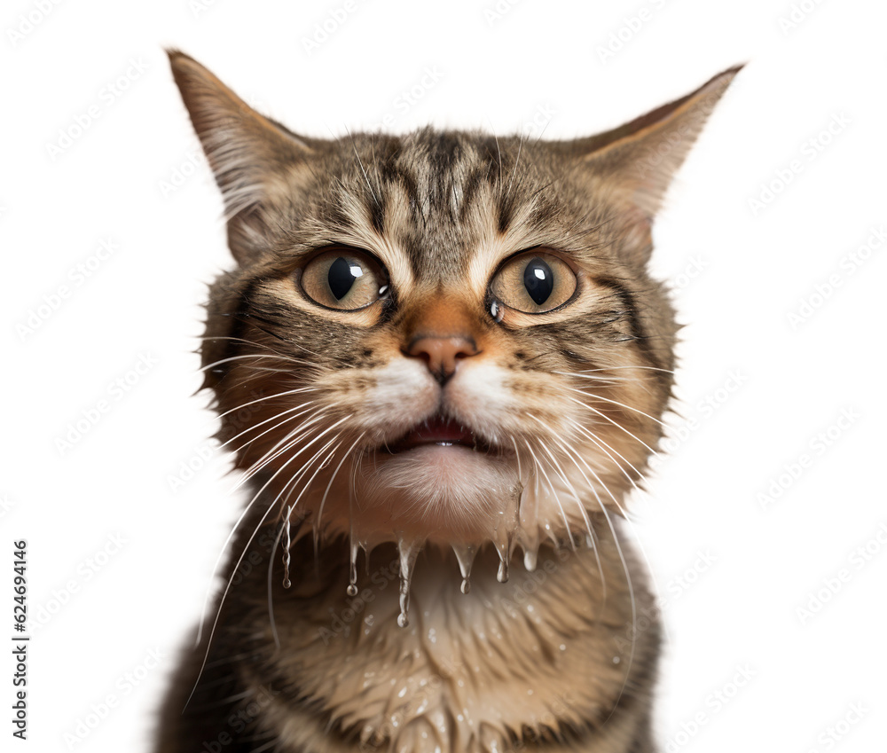 Sad cat with tears in his eyes. Stock Illustration | Adobe Stock