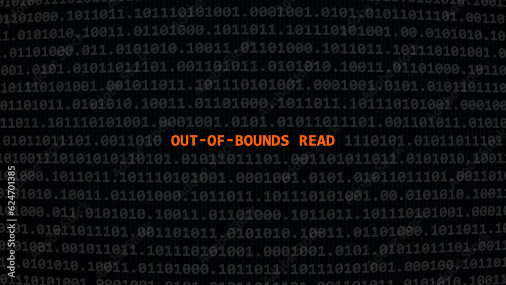 Screen Of A Cyber Attack Out Of Bounds Read Vulnerability In Text Binary System Ascii Art Style