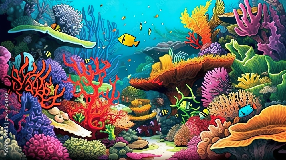Abstract background coral reef. The enchanting world of coral reefs ...