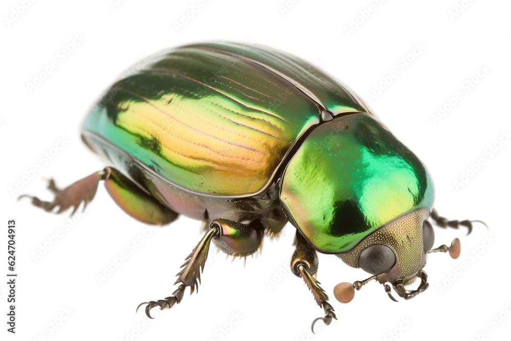 Transparent Background Image of a Green June Beetle Bug Insect Grub Coleopteran and Flying ...