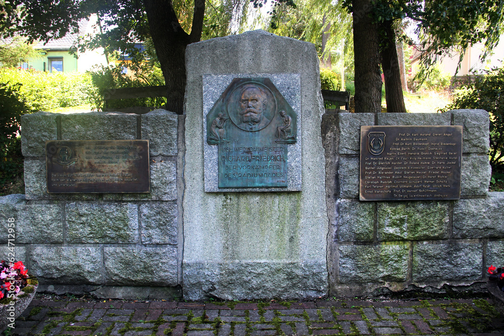 Bad-Schlema, Germany - July 16, 2023: Commemorative plaque to Richard ...