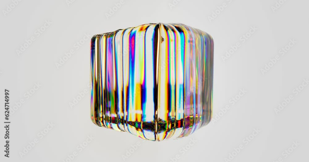 3D background. Abstract dispersion glass .Futuristic blob with rainbow ...