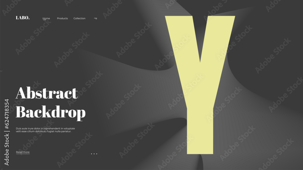 Abstract web page, homepage, landing page concept. Strict and discreet ...