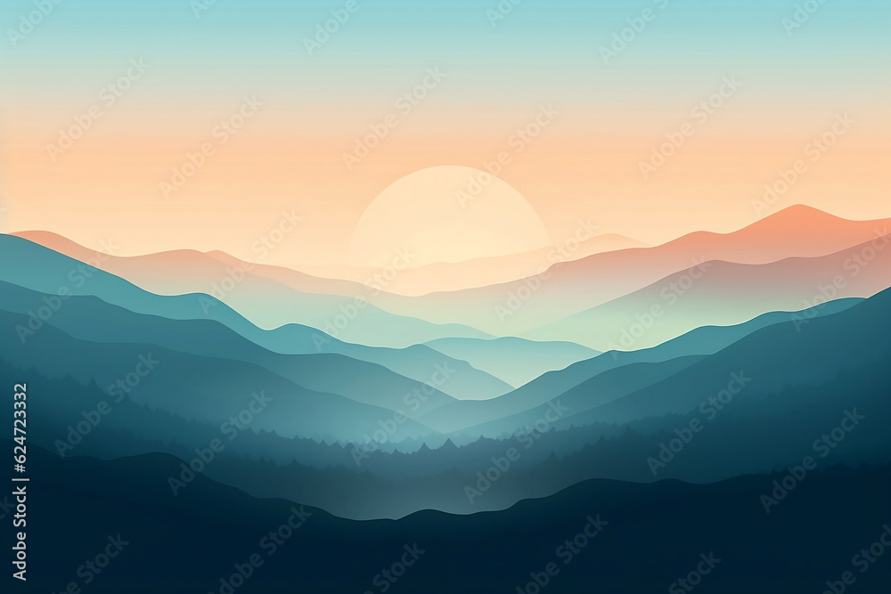 Abstract Landscape Desktop Wallpaper ,Gradient pastel color sunset ...