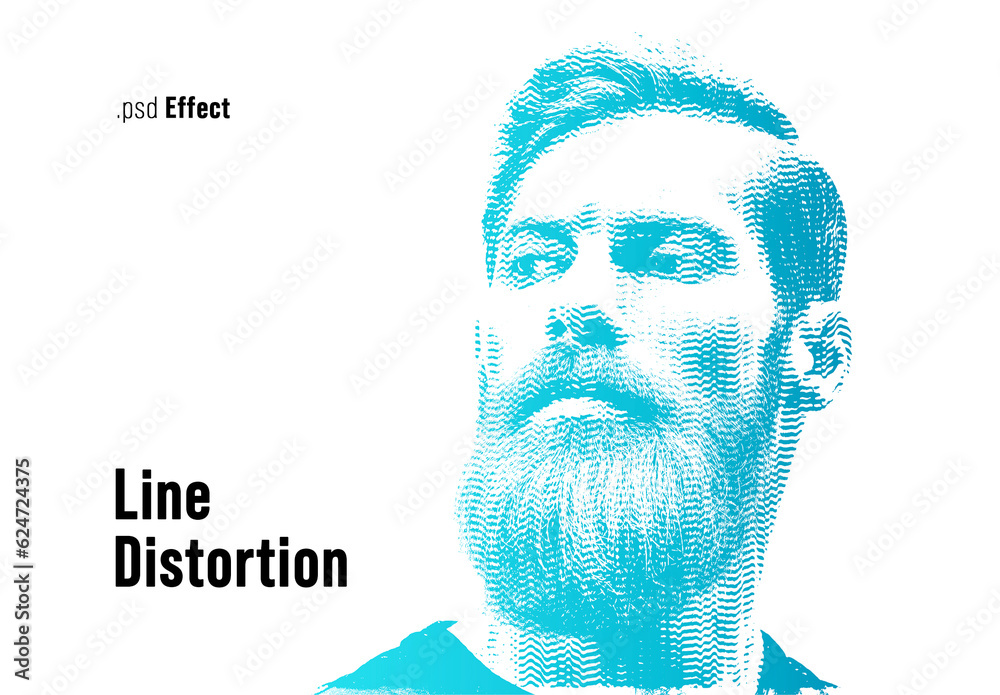 Line Distortion Photo Effect Stock Template | Adobe Stock