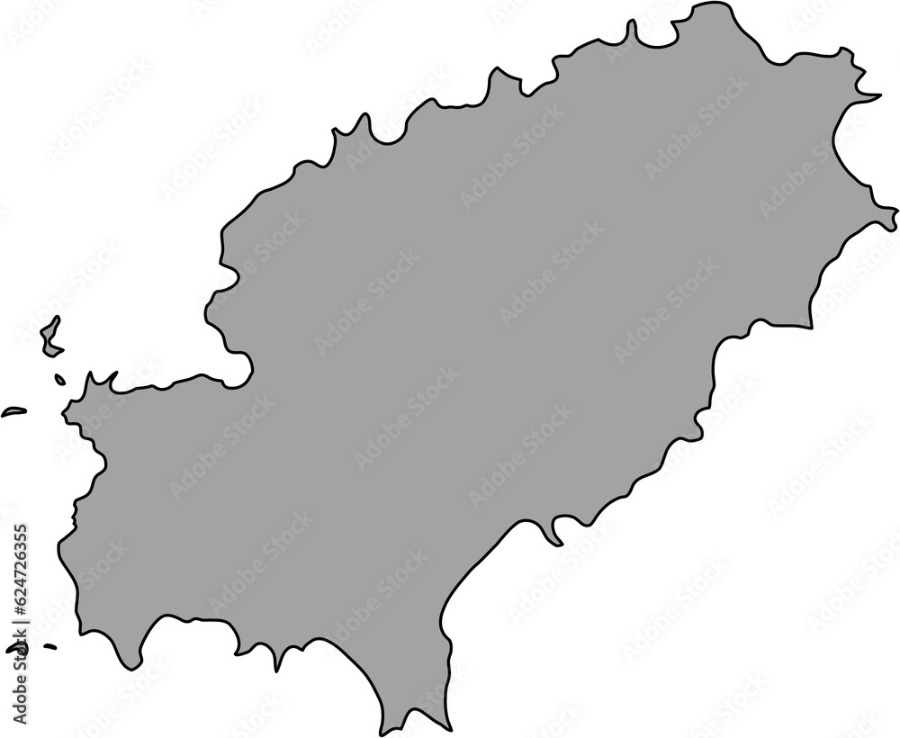 doodle freehand drawing of ibiza island map. ilustração do Stock ...