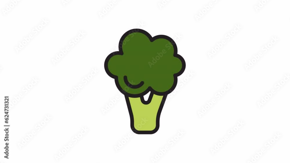 Broccoli, Vegetables animated icon on transparent background. Stock 비디오 ...