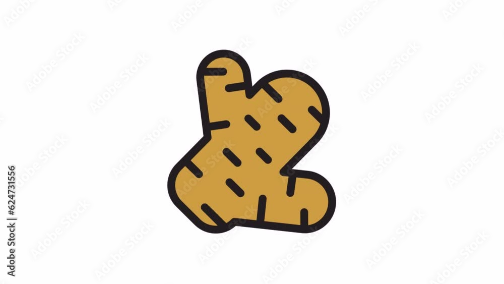 Ginger, Vegetables animated icon on transparent background. Stock 비디오 ...