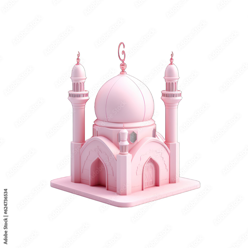 taj mahal agra country 3d icon render isolated on white transparent ...