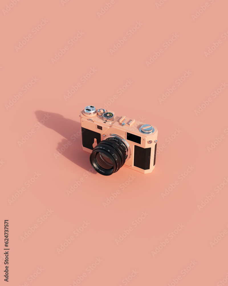 Rose pink vintage camera nostalgia 80s 90s retro kitsch peach wallpaper ...