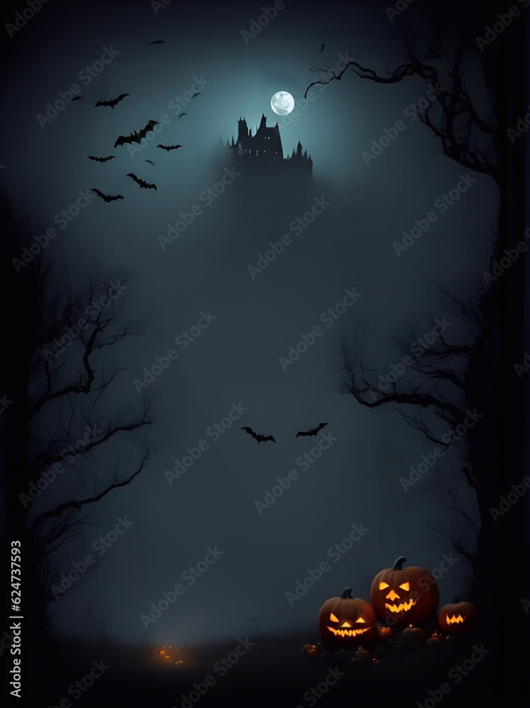 horror illustration scary background horror background ,ghost forest ...