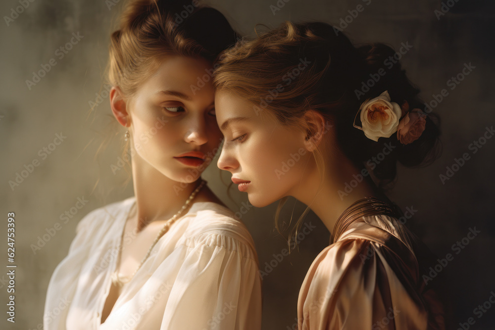 female friends/models/lgbtq + couple in magazine editorial fashion ...