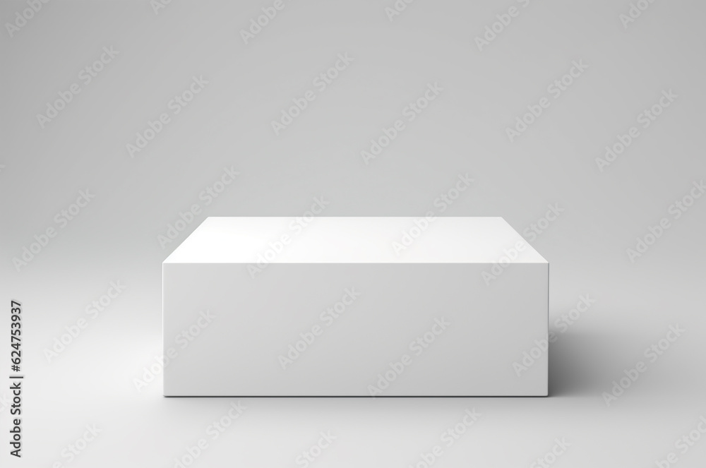 White box mockup on a white background. Front view. Generative AI Stock ...