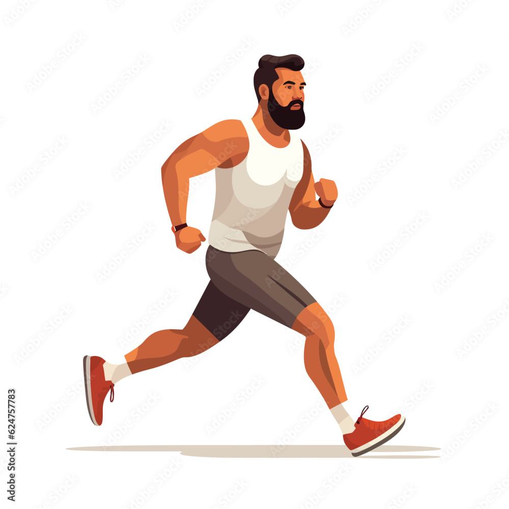 man jogging vector flat minimalistic isolated illustration Stock Vector ...