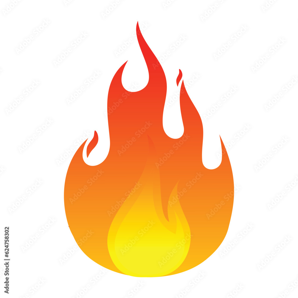 High quality fire emoticon isolated on white background. Fire emoji ...