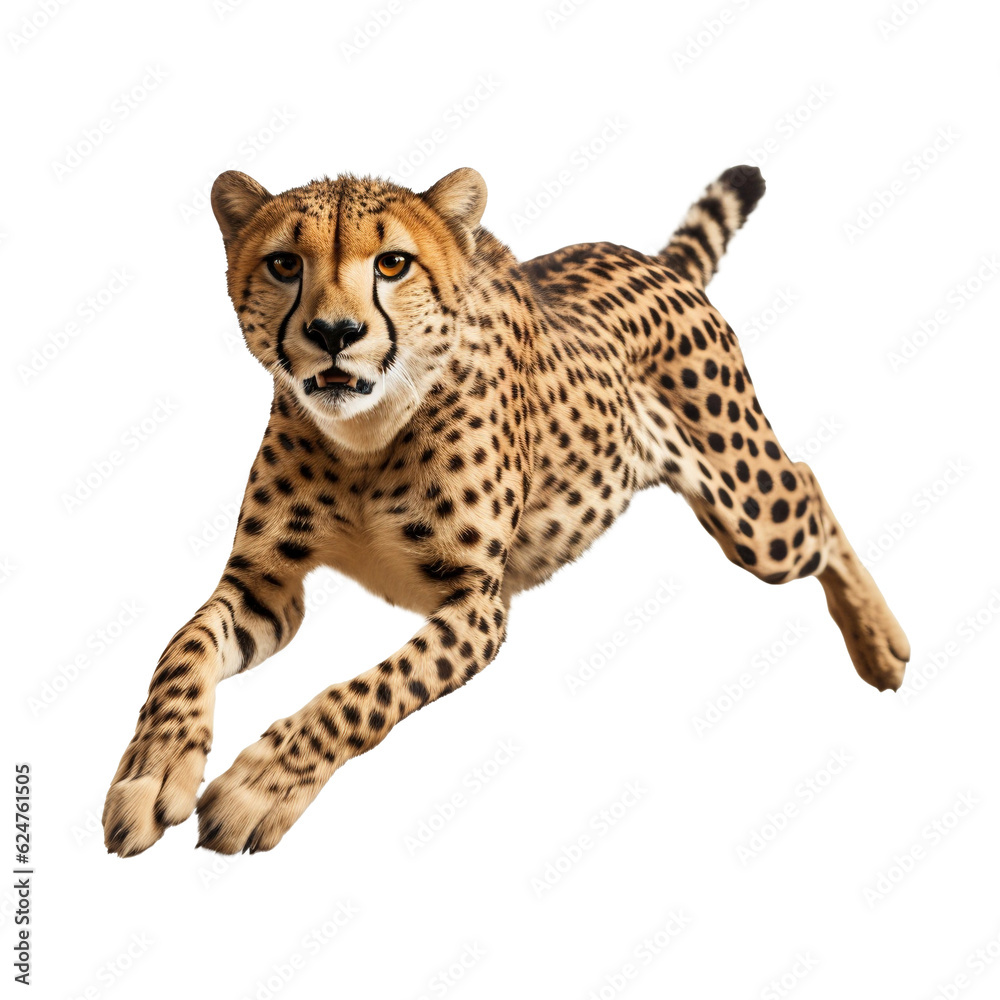 Cheetah running on transparent background Stock Illustration | Adobe Stock