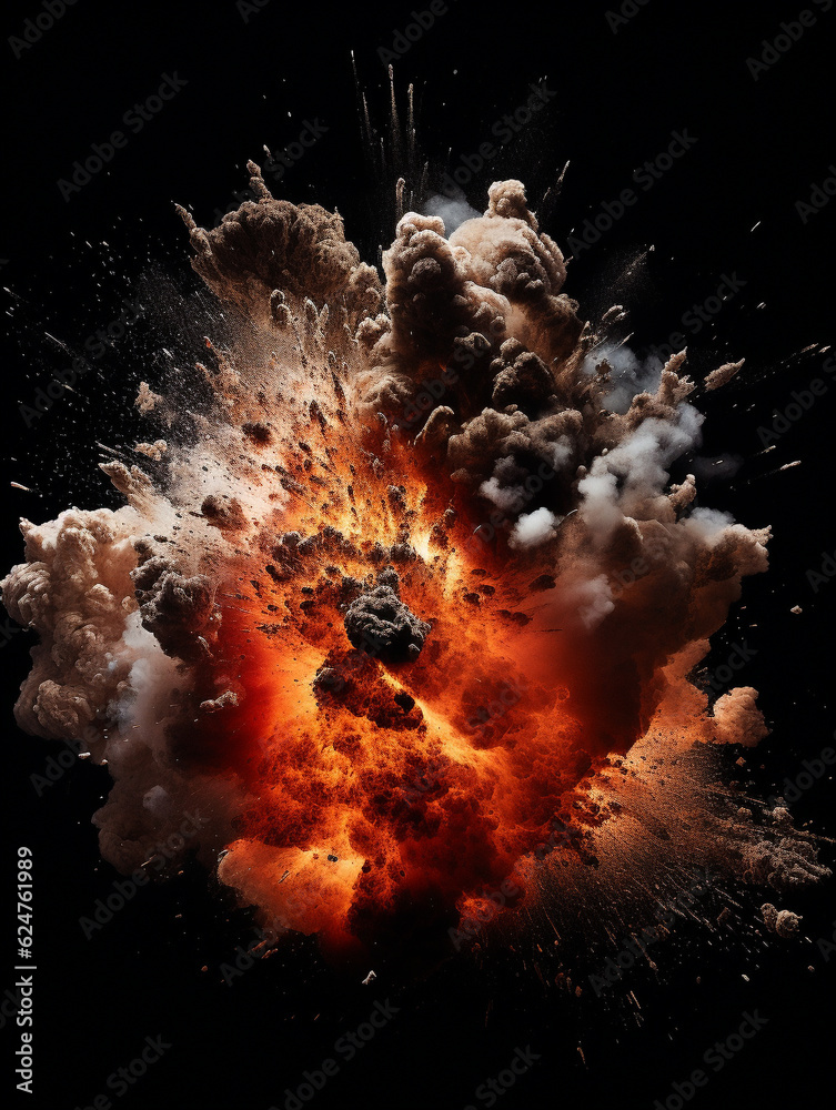 Overlay resource of an explosion against black background, created with ...