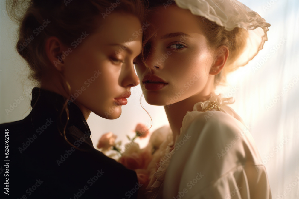 female friends/models/lgbtq + couple in magazine editorial fashion ...