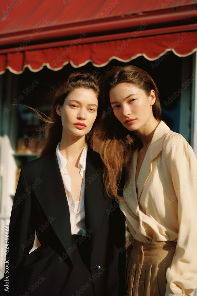 female friends/models/lgbtq + couple in magazine editorial fashion ...