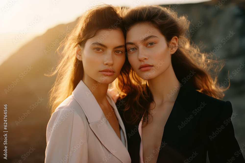 female friends/models/lgbtq + couple in magazine editorial fashion ...