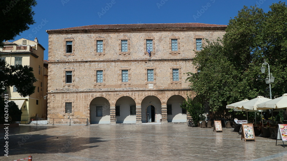 Archaeological Museum of Nafplio in the Argolis region in Greece. The ...