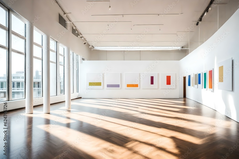 The modern exhibition hall with empty poster fronts is a masterpiece in ...