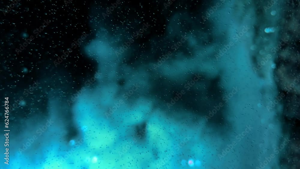 background with space, water oxygen, blurry motion of oxygen, animation ...